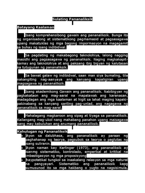 Sulating Pananaliksik Pdf