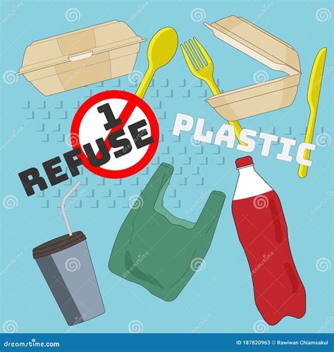 Refuse 1use Plastic Stock Vector Illustration Of Save 187820963