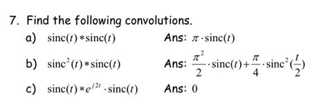solved 7 find the following convolutions a