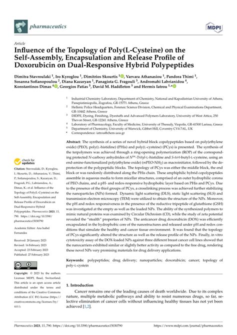 Pdf Influence Of The Topology Of Polyl Cysteine On The Self