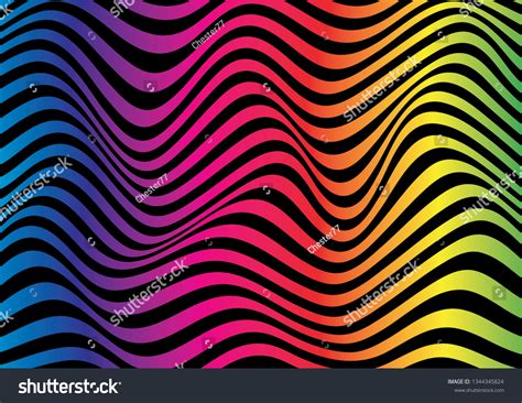 Colorful Rainbow Curve Mesh Line Pattern Stock Vector Royalty Free 1344345824