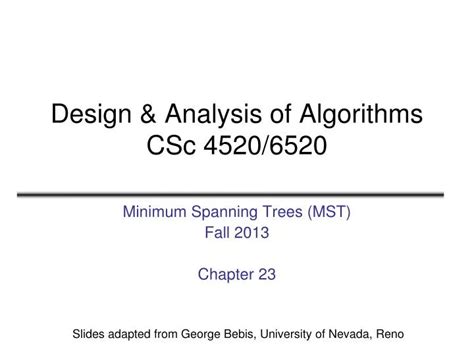Ppt Design And Analysis Of Algorithms Csc 45206520 Powerpoint