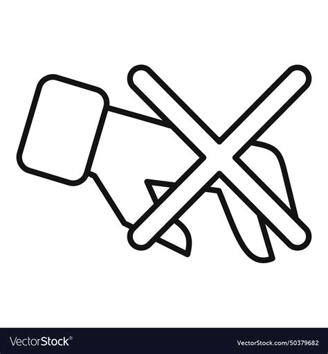 Hand Stop Theft Icon Outline Secure Cyber Vector Image