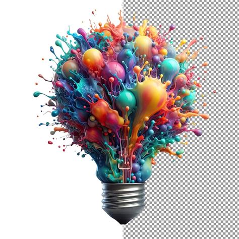 Premium Psd Innovation Rainbows Isolated Bulb In Png Splendor
