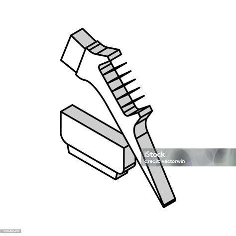 빗과 접시 각질 응용 프로그램 Isometric 아이콘 벡터 일러스트 레이 션 드레스에 대한 스톡 벡터 아트 및 기타 이미지 드레스 등측투영법 머리 모양 Istock
