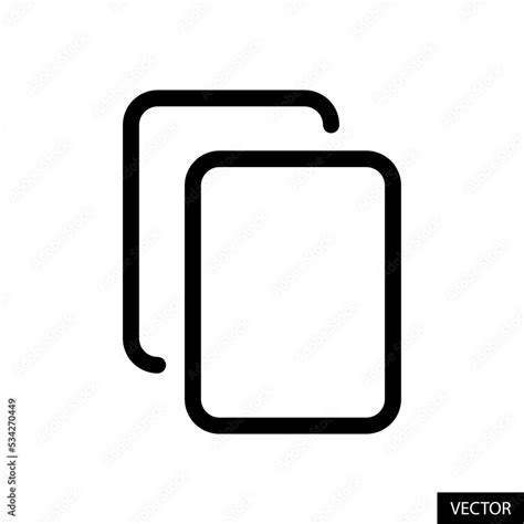 Copy Or Duplicate Content Icon In Line Style Design For Website Design App Ui Isolated On