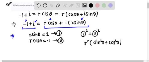 SOLVED Write the complex number in polar form r cis θ i