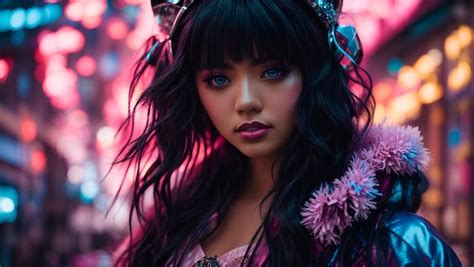 Premium Ai Image Cyberpunk Japanese Girl Ai Generated