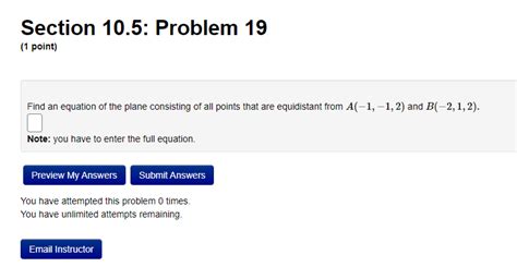 Solved Section 10 5 Problem 19 1 Point Find An Equation Chegg Com