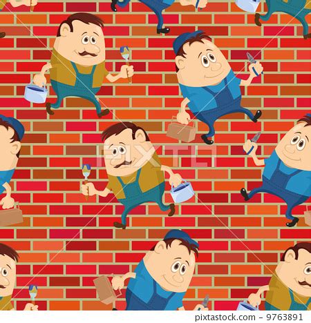Worker Seamless Pattern Stock Illustration 9763891 Pixta
