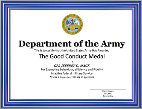 Good Conduct Certificate Templates Word Templates