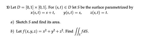 Solved 1 Let D 0 1 0 1 For S T D Let S Be The Chegg Com