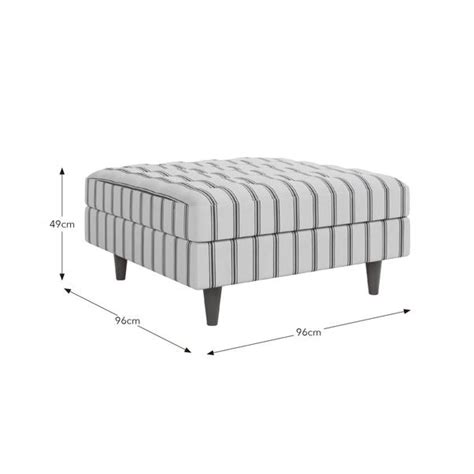 Zoe Folkstone Stripe Square Storage Footstool Dunelm