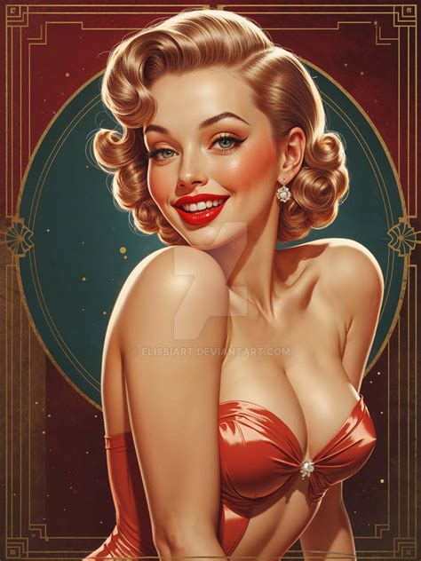 Art Deco Inspired Blonde Pin Up By Elissiart On Deviantart