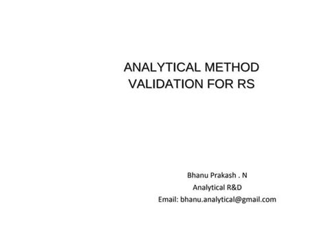 Analytical Method Validation And Validation Of Hplc Ppt Chemistry Science