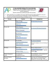 AP Honors Summer Assignments Biology Calculus AB Calculus BC Course Hero