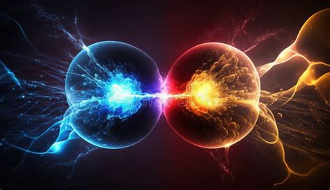 Powerful Explosion Of Colliding Particles Science Concept Generative