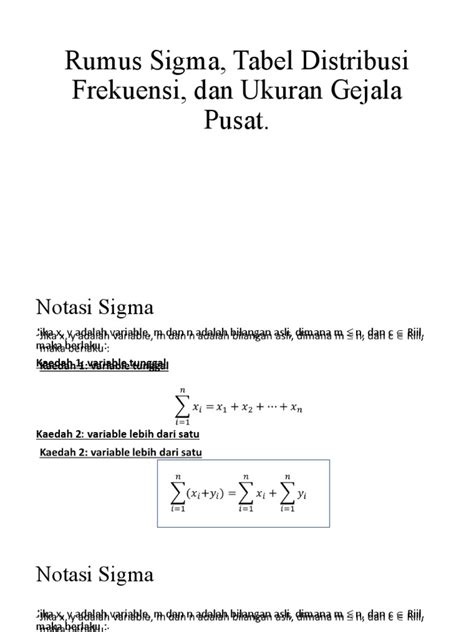 Elm Statistika 02 Rumus Sigma Pdf
