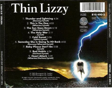 Thin Lizzy Thunder And Lightning Cd Further Records