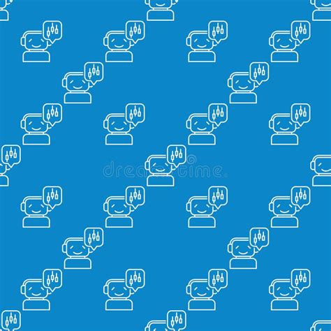 Happy Trading Bot With Candlestick Chart Vector Seamless Pattern In Outline Style Stock Vector