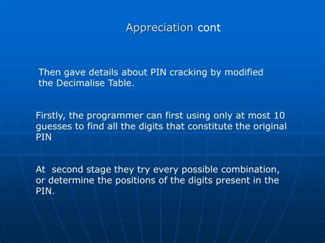 Ppt Decimalisation Table Attacks For Pin Cracking Powerpoint