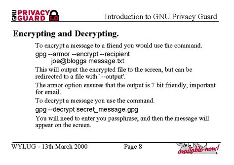 Introduction To Gnu Privacy Guard Introduction Welcome A