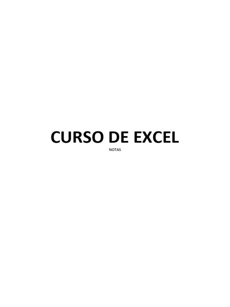 Curso De Excel Pdf Microsoft Excel Función Matemáticas