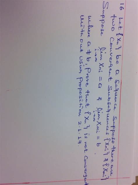 exercise 2 1 16 let {xn} be a sequence suppose there