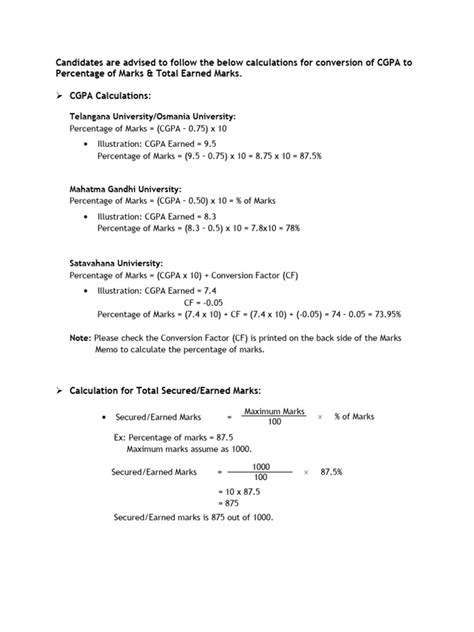 Cgpa Calculation Pdf