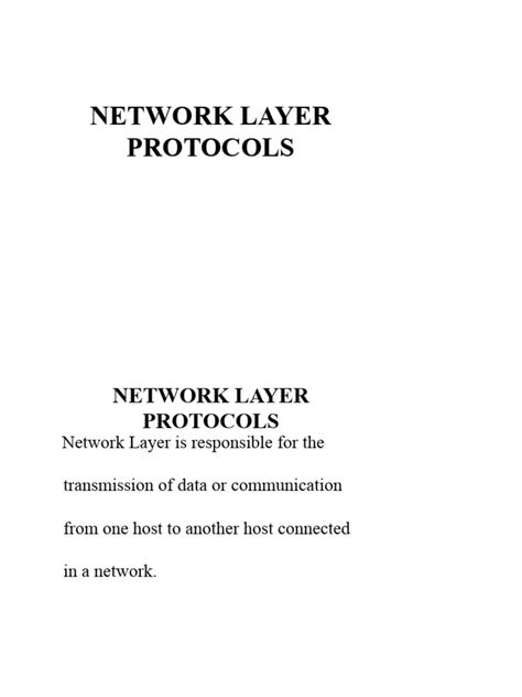 Network Layer Protocols 2 Pdf I Pv6 Internet Protocols