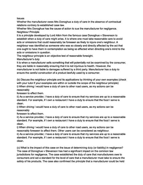 TORT Tutorial Tort II Studocu