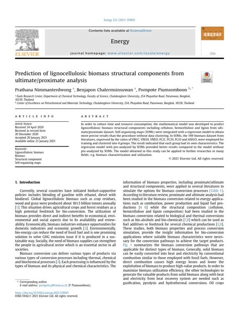 Prediction Of Lignocellulosic Biomass Structural Components From