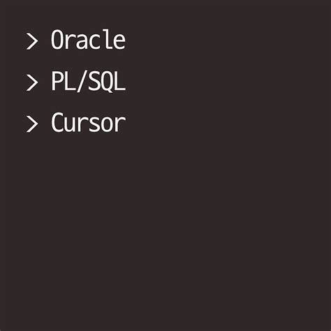 Oracle Plsql Cursor — Bible Lee Data