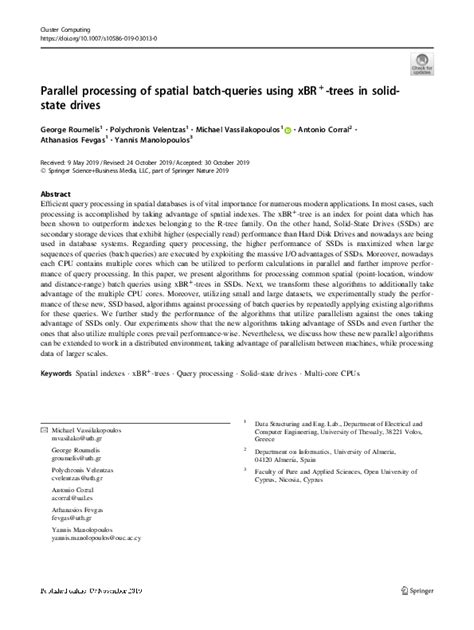 Pdf Parallel Processing Of Spatial Batch Queries Using Text Xbr Xbr Trees In Solid