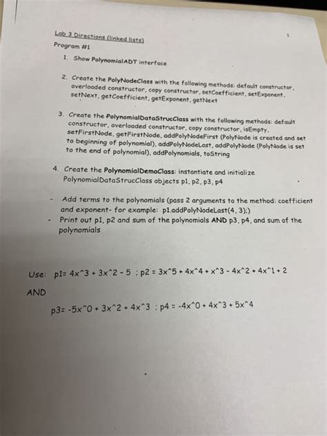 solved lab 3 program 1 1 show polynomialadt interface 2