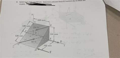 Solved System Is In Static Equilibrium Determine Unknown Chegg