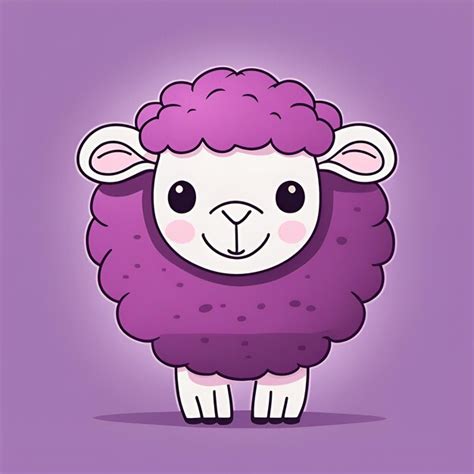Premium Ai Image Small Cute Cartoon Smiling Sheep