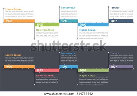 Timeline Infographics Template Flowchart Workflow Process Stock Vector Royalty Free 614737442