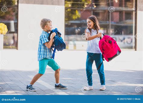 Let S Make A Backpack Fight After School Lessons Stock Photo Image Of