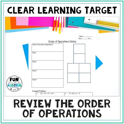 Order Of Operations And Evaluating Functions Guided Notes By Fun With Algebra