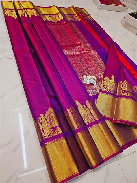 Purple Colour Kanchipuram Pure Silk Saree Kanchipuram Silks