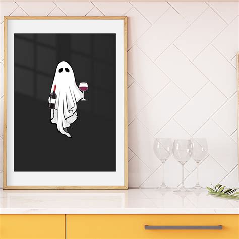 Elegant Ghost Wine Wall Art Printable Vintage Ghost Wine Poster