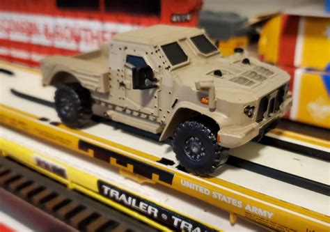 Atlas 89 Flat Conversion To Tpdx Flat With Some Jltv 2 Door Vehicles Military Load O Gauge