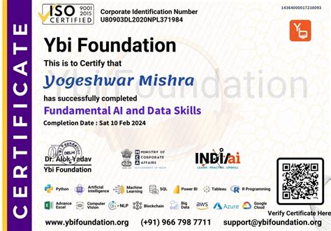 Yogeshwar Mishra On Linkedin Ybifoundation Artificialintelligence Dataskills
