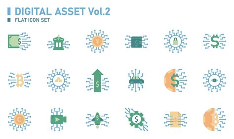 Digital Asset Flat Icon Set 15430774 Vector Art At Vecteezy