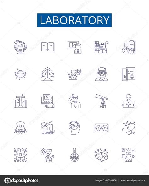 Laboratory Line Icons Signs Set Design Collection Lab Research Test Stock Vector By ©iconsgraph
