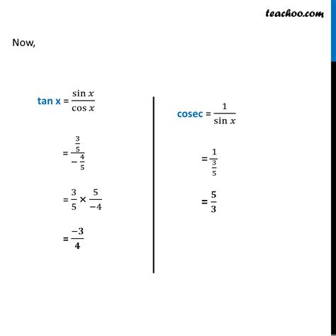 Ex 3 2 2 Find The Values Of Other Five Trigonometric Functions If S