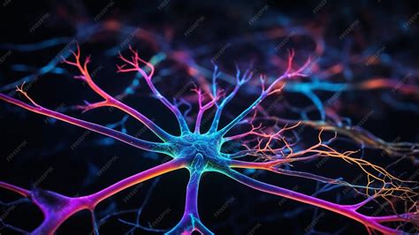 Abstract Representation Of A Nerve Cell With Branching Dendrites Premium Ai Generated Image