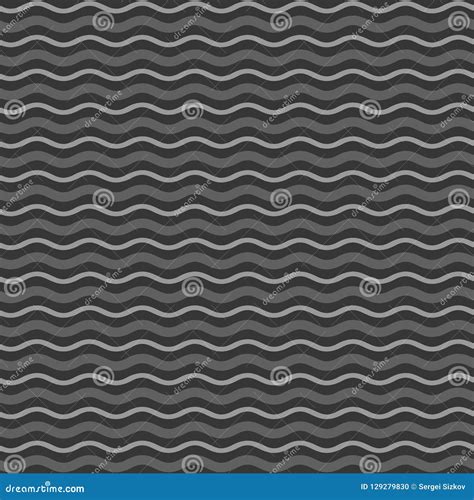 Abstract Monochrome Waves Seamless Pattern Background Vector Stock