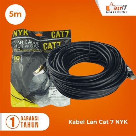 Jual Kabel Lan Sstp Cat7 Ethernet Network 10gbps Gold Plated Rj45 5 Meter Nyk Shopee Indonesia